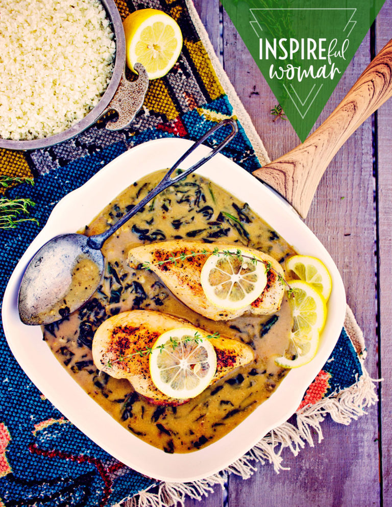 Creamy Lemon Chicken over Cauliflower Rice - Inspireful Women