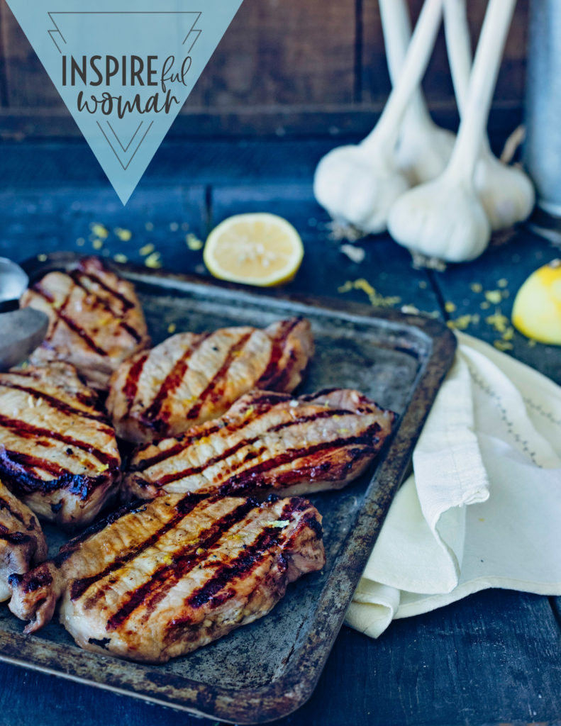 Lemon Herb Grilled Pork Chops - Inspireful Women