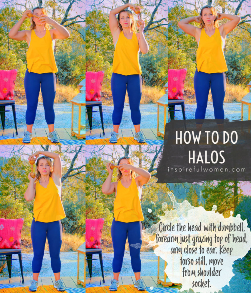 Dumbbell Halos Shoulder Exercise - Inspireful Women