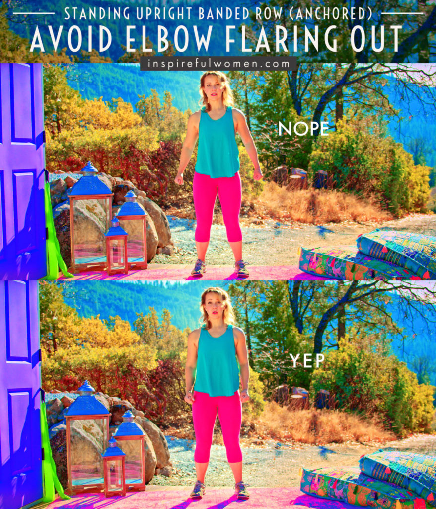 Standing Upright Band Row (Anchored) - Inspireful Women