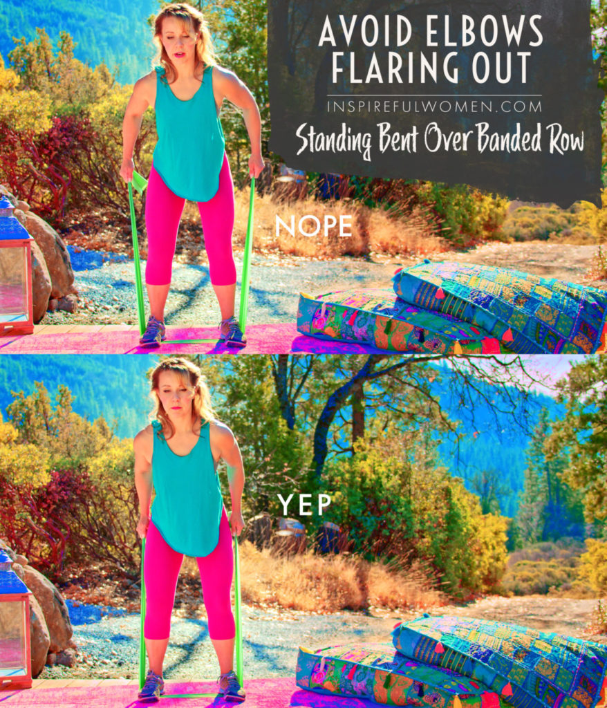 Standing Bent Over Band Row - Inspireful Women