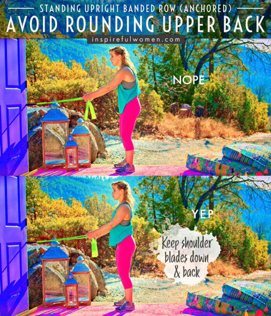 Standing Upright Band Row (Anchored) - Inspireful Women