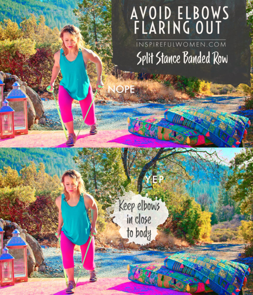 Split Stance Band Lat Row - Inspireful Women