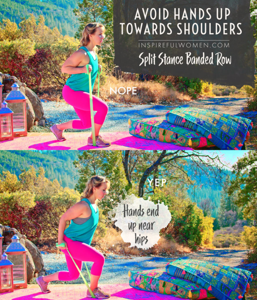 Split Stance Band Lat Row - Inspireful Women