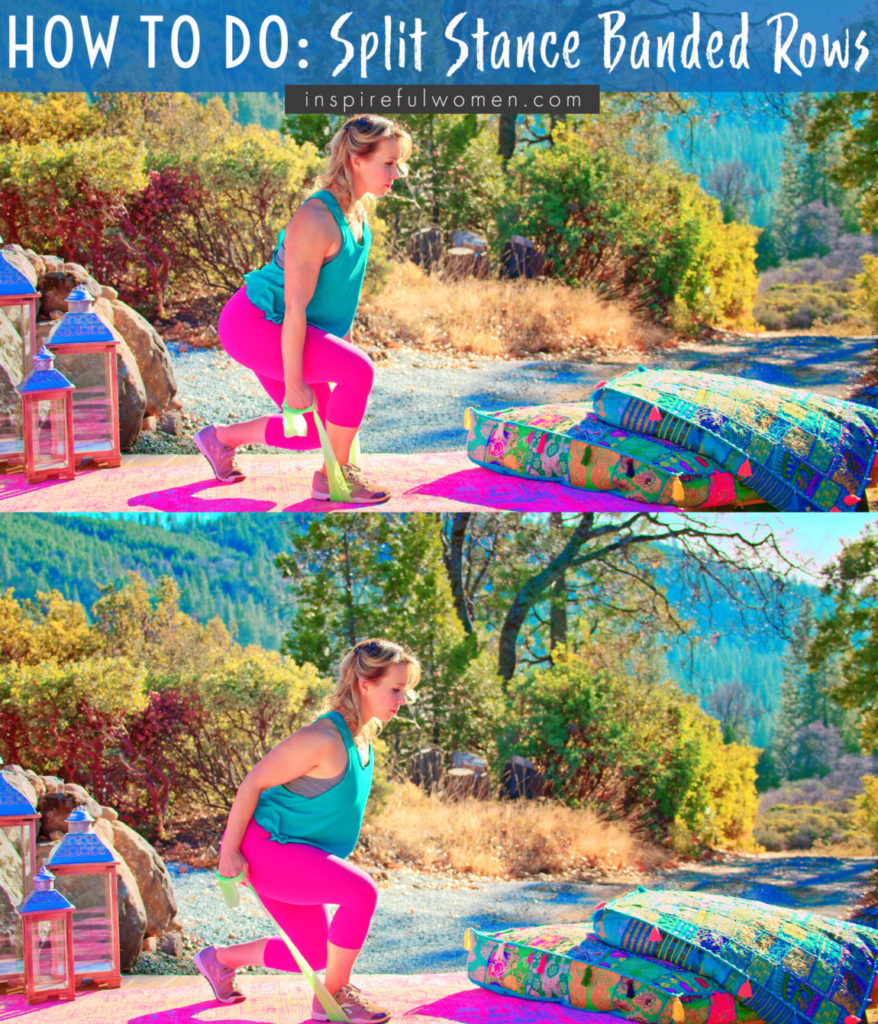 Split Stance Band Lat Row - Inspireful Women