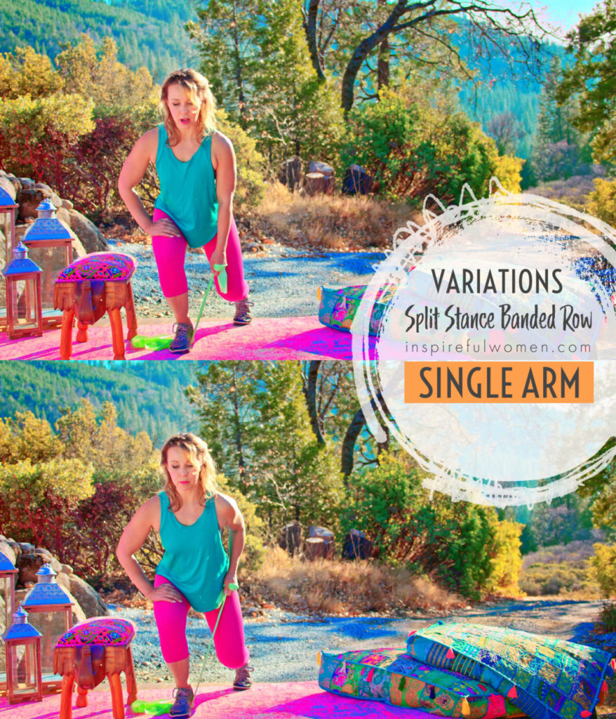 Split Stance Band Lat Row - Inspireful Women