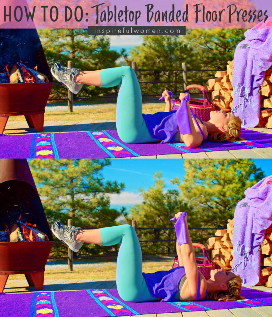 Tabletop Band Floor Chest Press - Inspireful Women