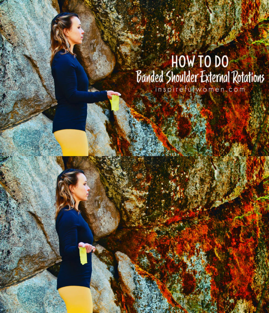 Band External Rotation Shoulder Exercise - Inspireful Women