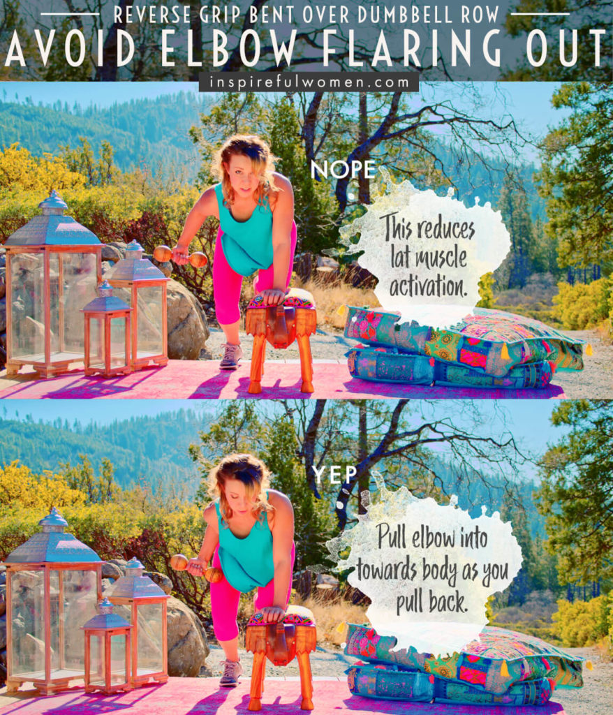 Reverse Grip Bent Over Dumbbell Row - Inspireful Women