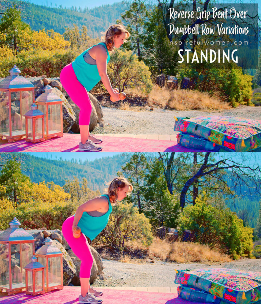 Reverse Grip Bent Over Dumbbell Row - Inspireful Women