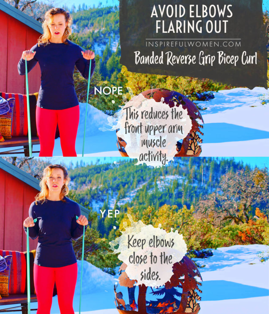 Band Reverse Grip Bicep Curl - Inspireful Women