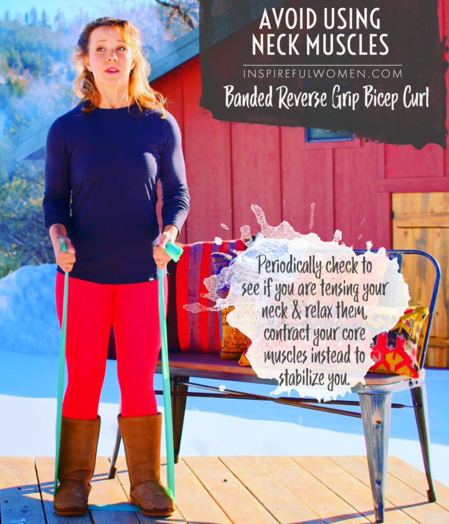 Band Reverse Grip Bicep Curl - Inspireful Women