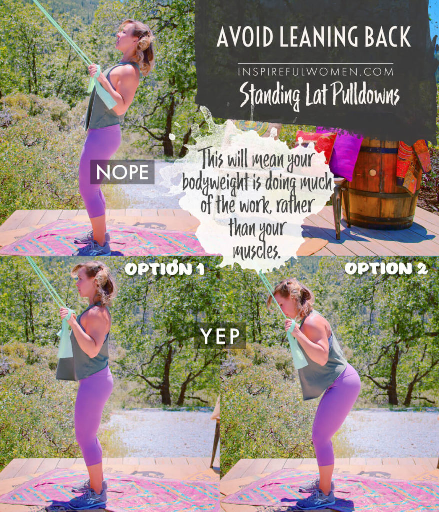 Standing Band Lat Pull Down - Inspireful Women