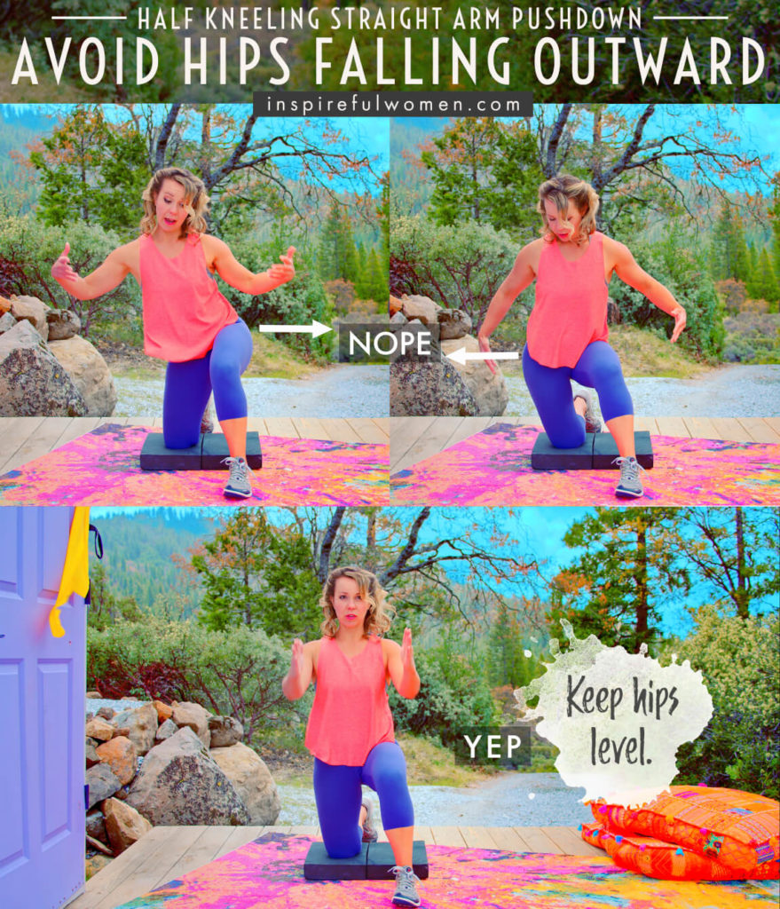 Half Kneeling Straight Arm Lat Pushdown - Inspireful Women