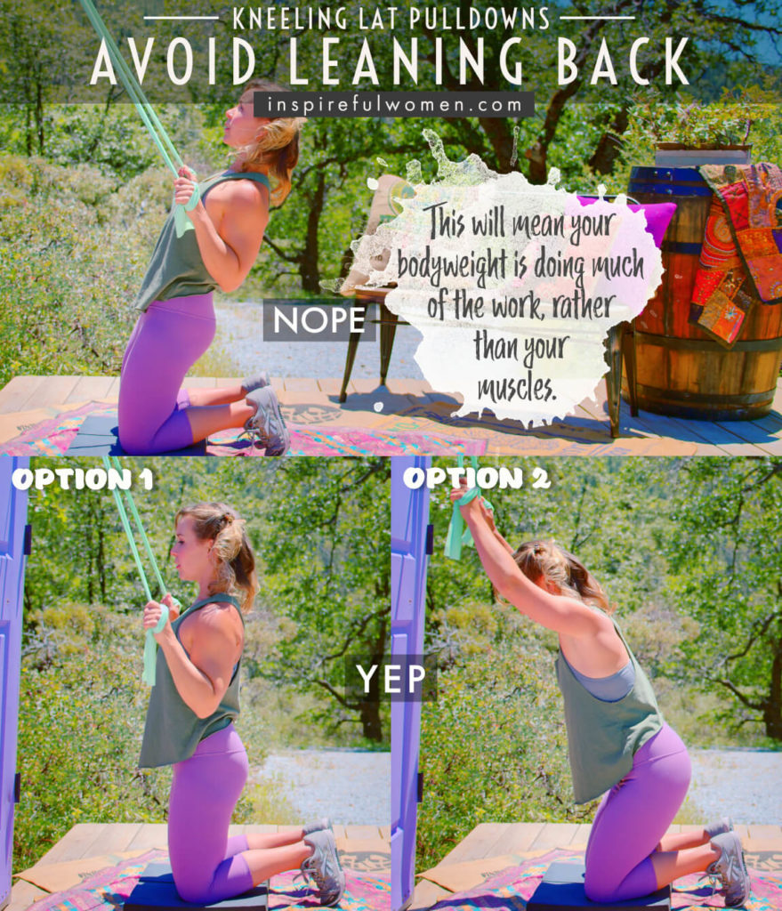 Kneeling Band Lat Pull Down - Inspireful Women