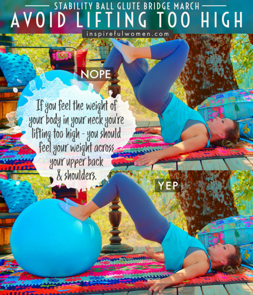 Marching Yoga Ball Glute Bridge - Inspireful Women