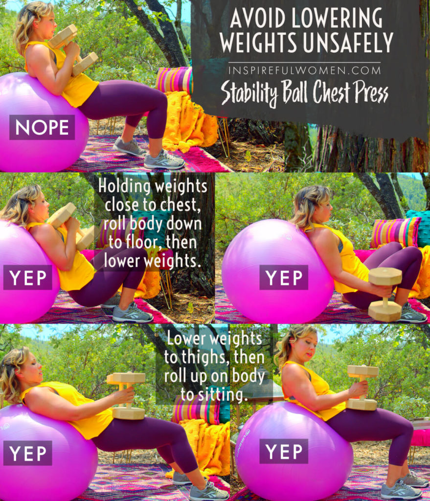 Dumbbell Stability Ball Chest Press - Inspireful Women