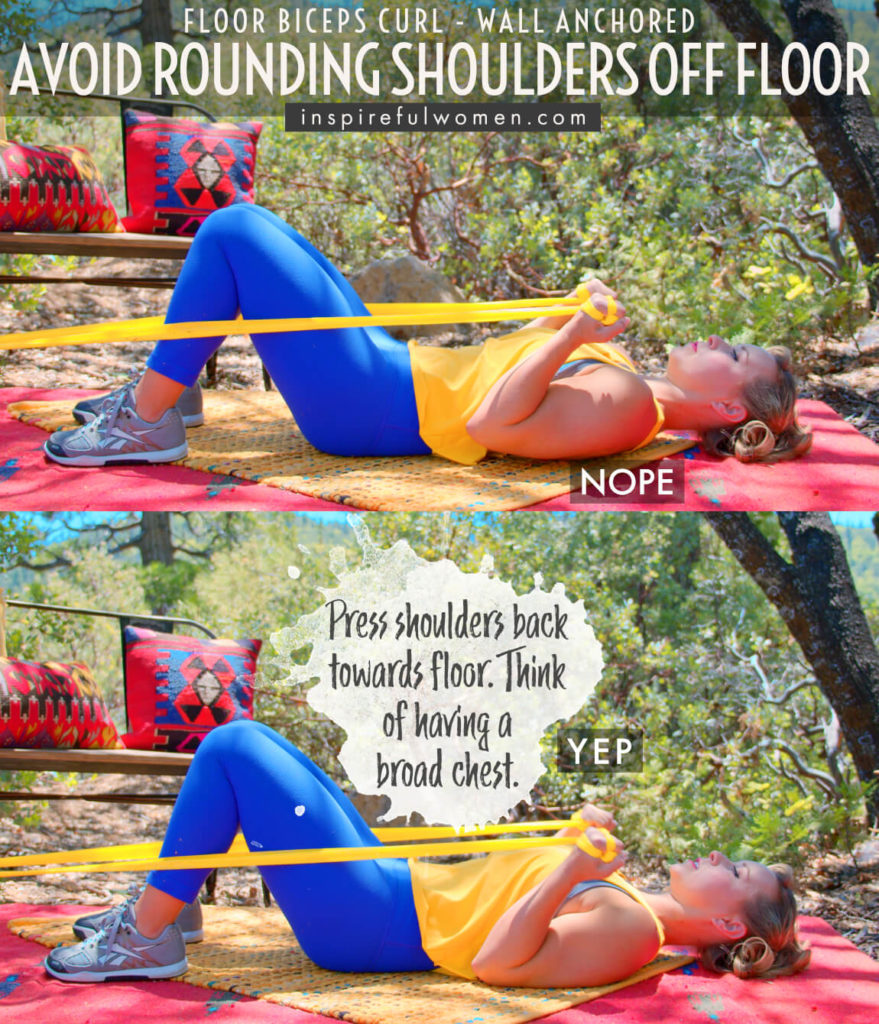 Supine Wall-Anchored Band Bicep Curl - Inspireful Women