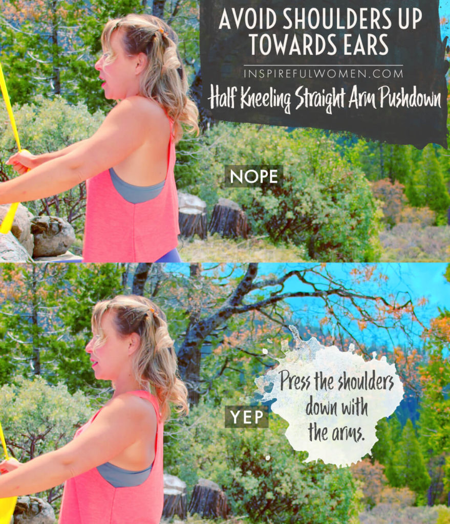 Half Kneeling Straight Arm Lat Pushdown - Inspireful Women