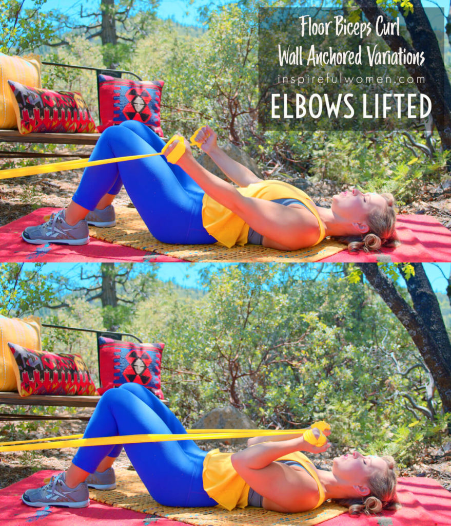 Supine Wall-Anchored Band Bicep Curl - Inspireful Women