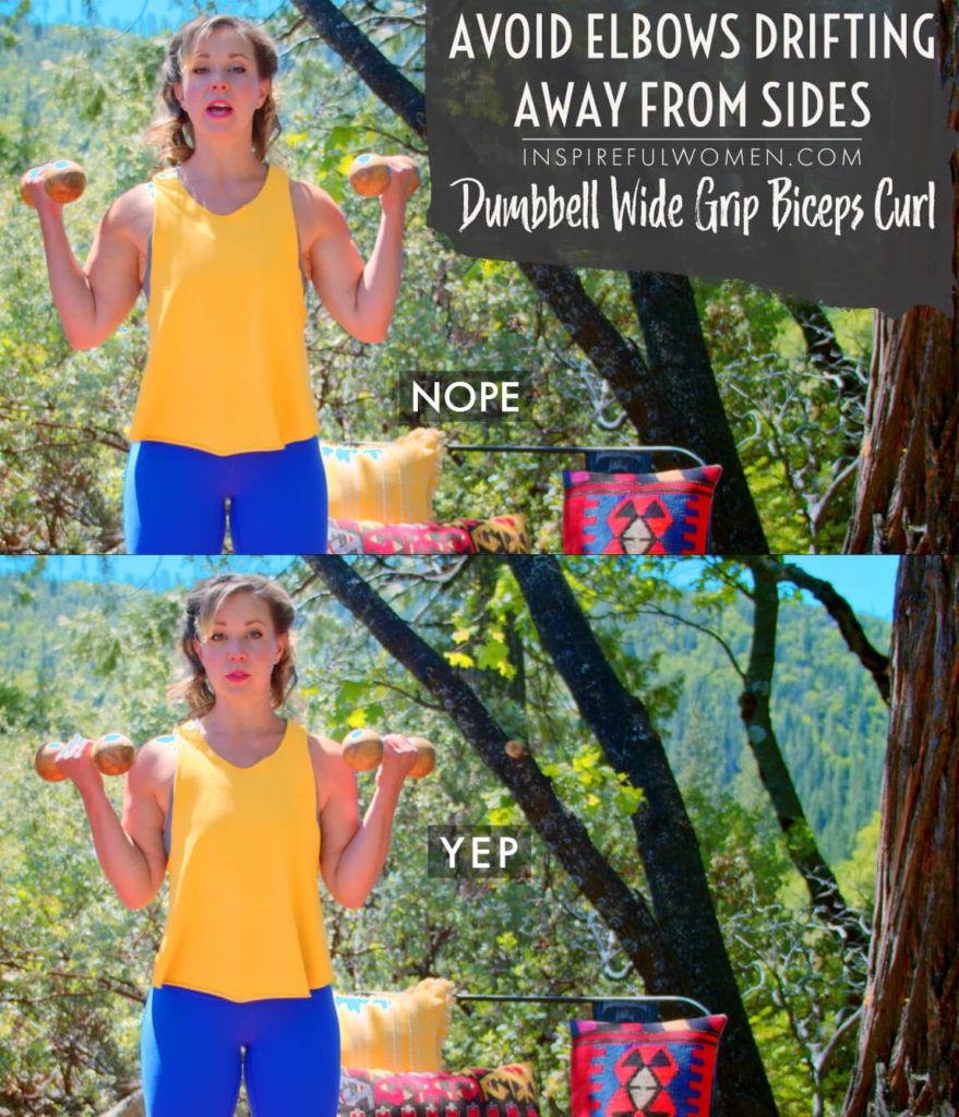 Dumbbell Wide Grip Bicep Curl - Inspireful Women