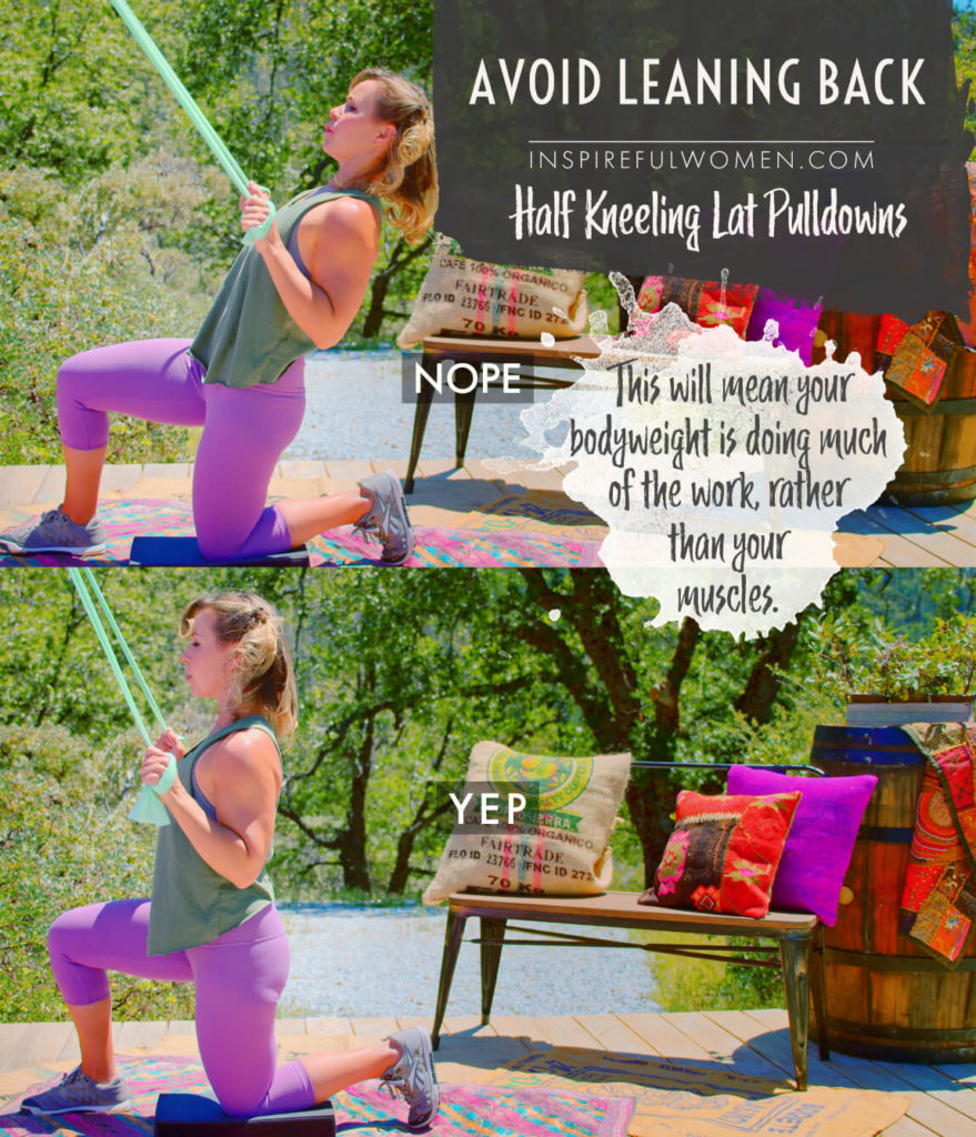 Half Kneeling Lat Pull Down - Inspireful Women