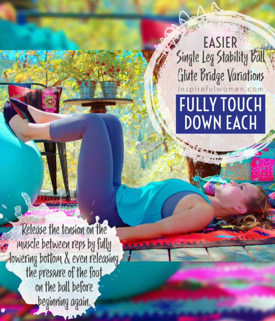 Single Leg Yoga Ball Glute Bridge - Inspireful Women