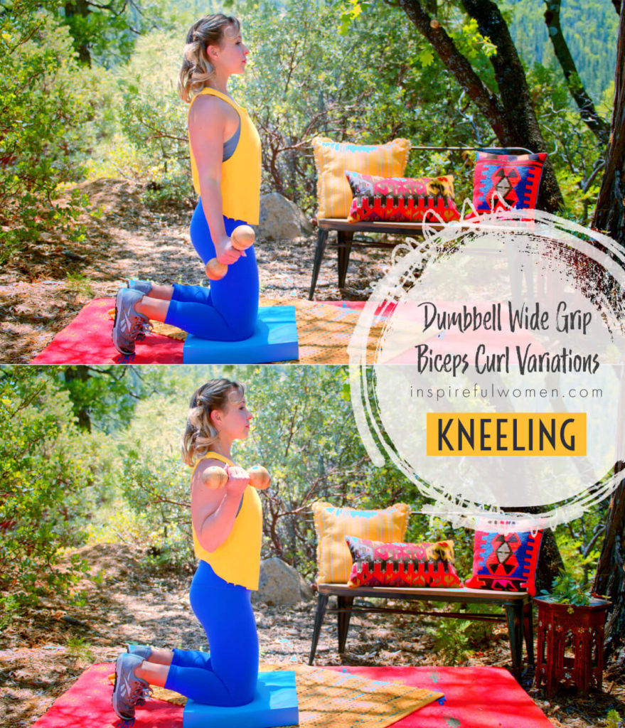 Dumbbell Wide Grip Bicep Curl - Inspireful Women