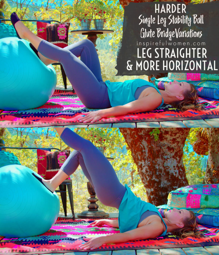 Single Leg Yoga Ball Glute Bridge - Inspireful Women
