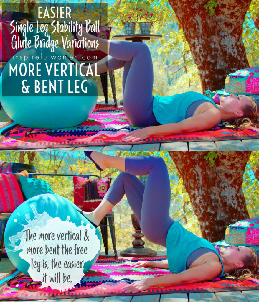 Single Leg Yoga Ball Glute Bridge - Inspireful Women
