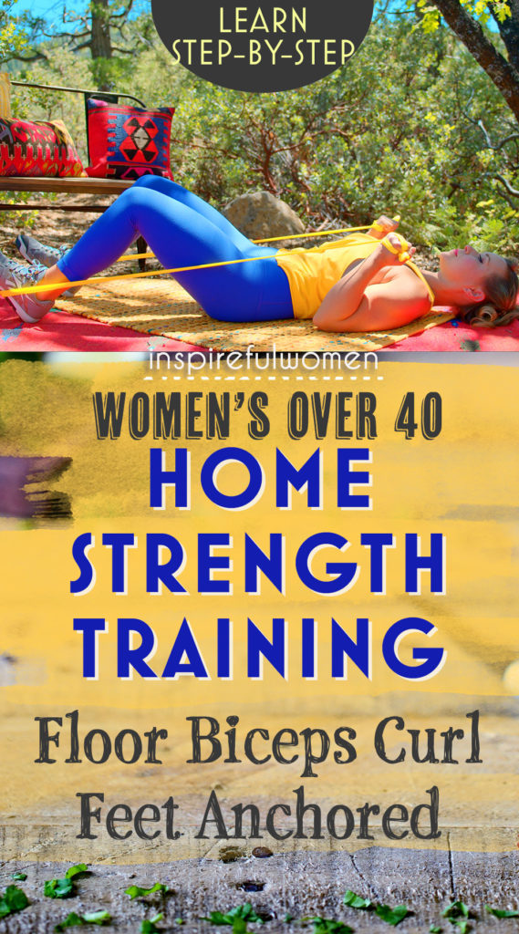 Supine Foot-Anchored Band Bicep Curl - Inspireful Women