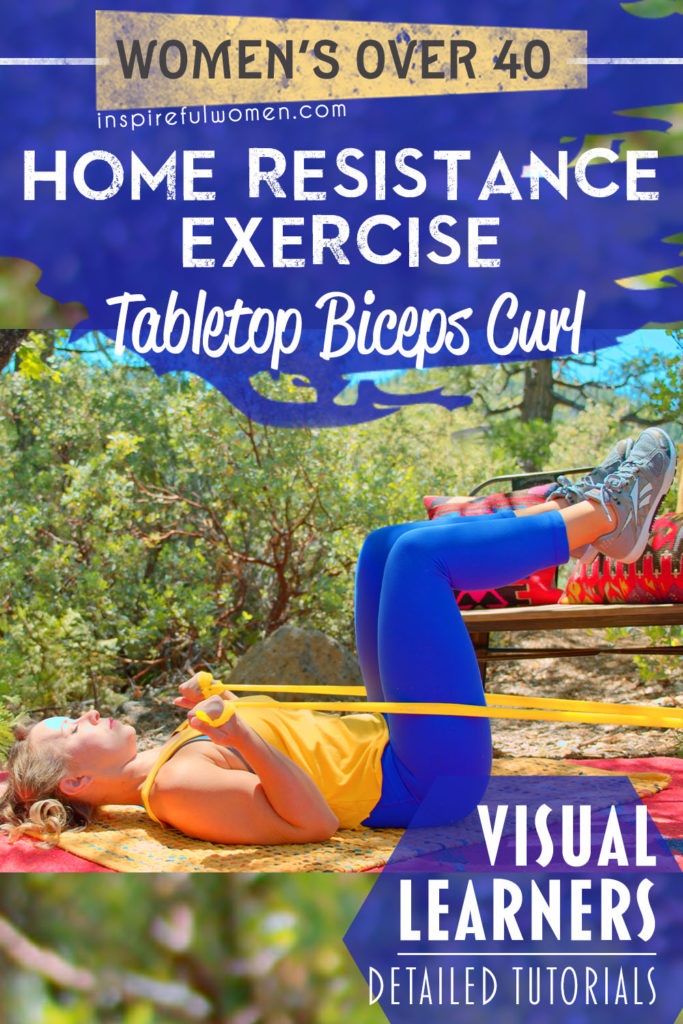 Tabletop Supine Band Bicep Curl - Inspireful Women