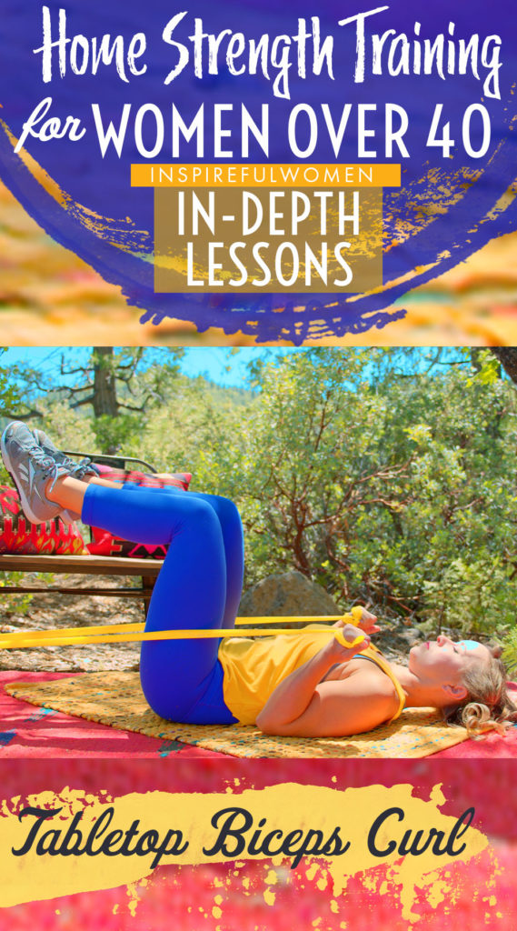 Tabletop Supine Band Bicep Curl - Inspireful Women