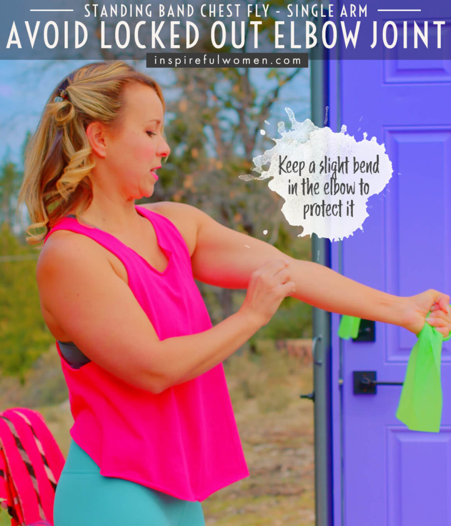 Single Arm Standing Band Chest Fly - Inspireful Women