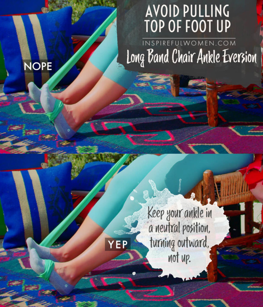 Chair-Seated Ankle Eversion – Long Band - Inspireful Women