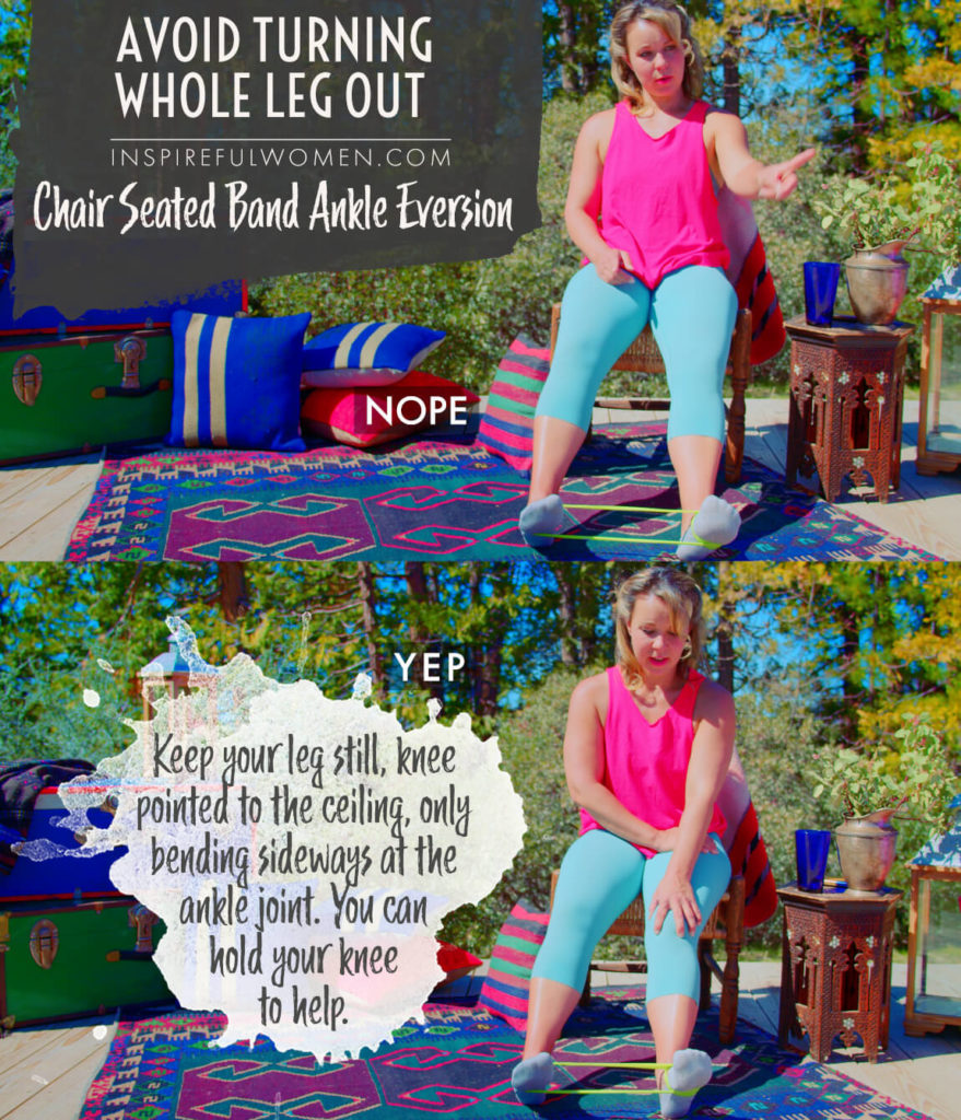 Chair-Seated Ankle Eversion – Mini Band - Inspireful Women