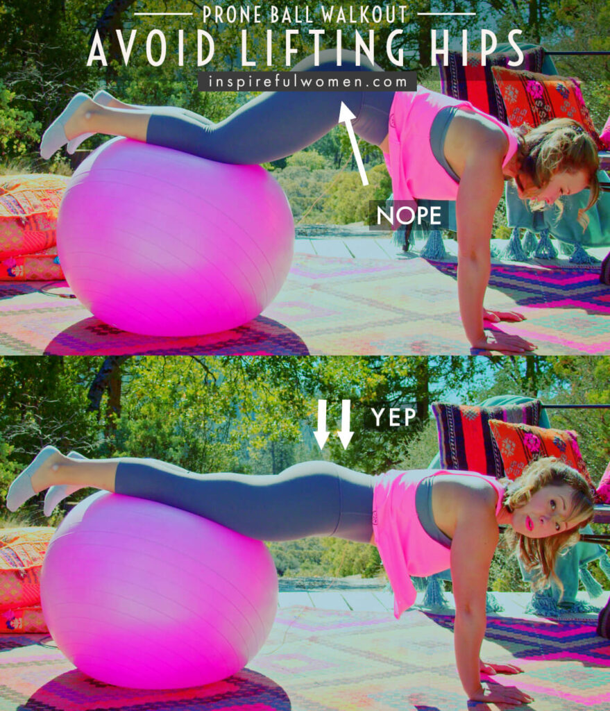 Prone Stability Ball Walkouts - Inspireful Women