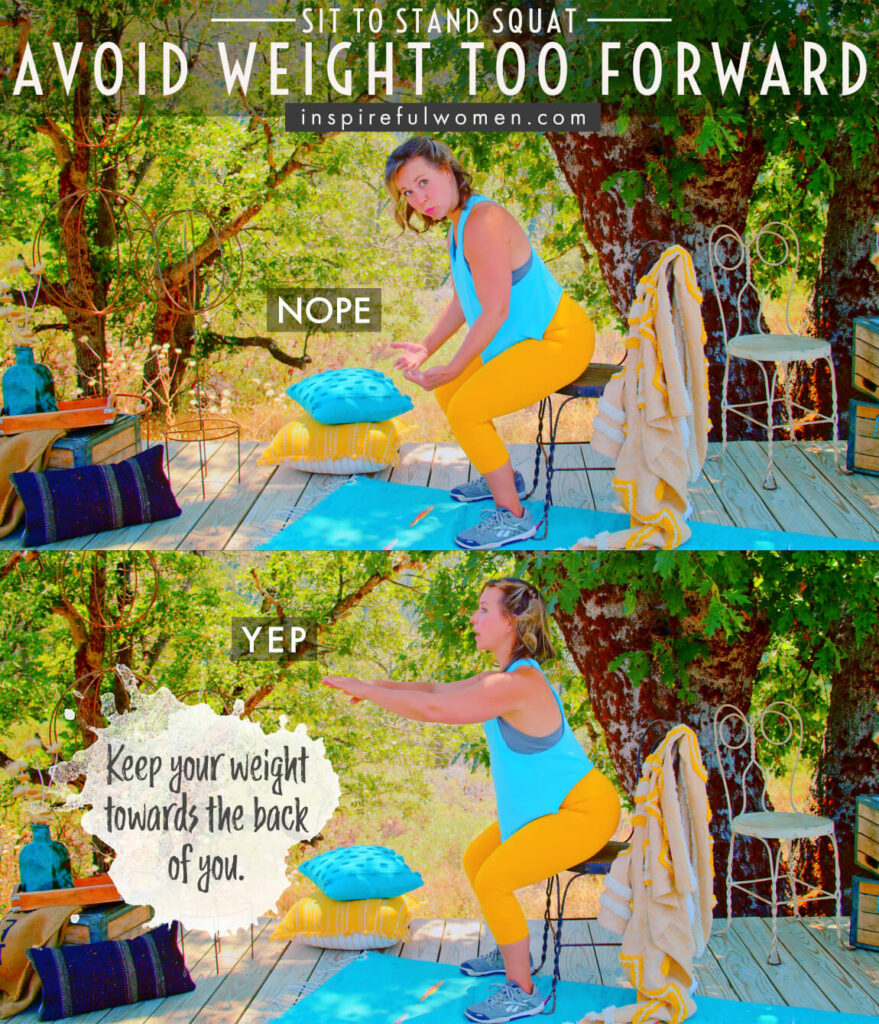 Bodyweight Sit to Stand Squat - Inspireful Women
