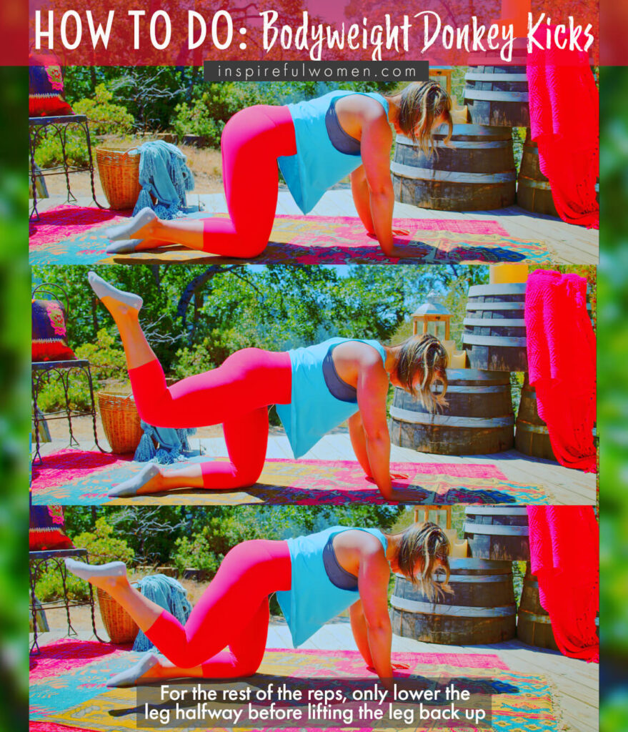 Bodyweight Donkey Kicks - Inspireful Women