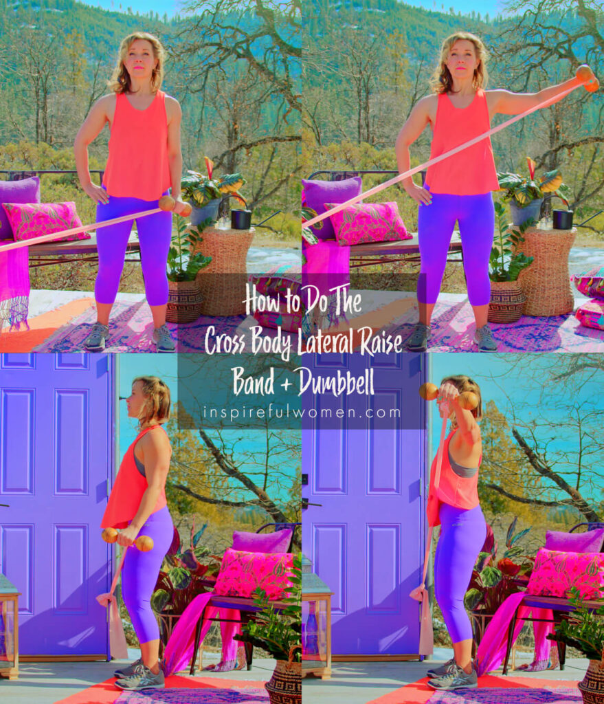 Crossbody Lateral Raise w/ Band & Dumbbell - Inspireful Women