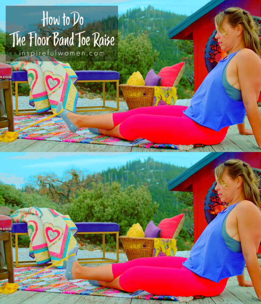 Floor Seated Band Toe Raises - Inspireful Women